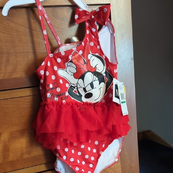 Disney | Swim | Disney Polka Dot Minnie Mouse Swimsuit Size 7 New 5upf ...